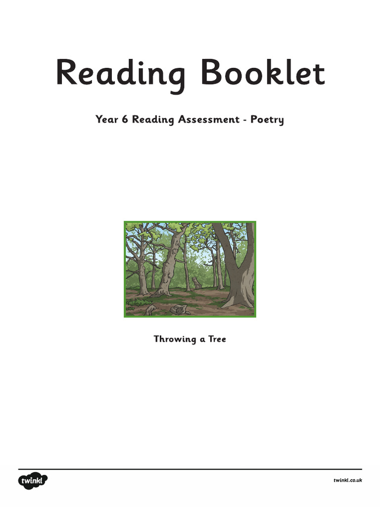 Year 6 Poetry Reading Booklet - Throwing A Tree | PDF