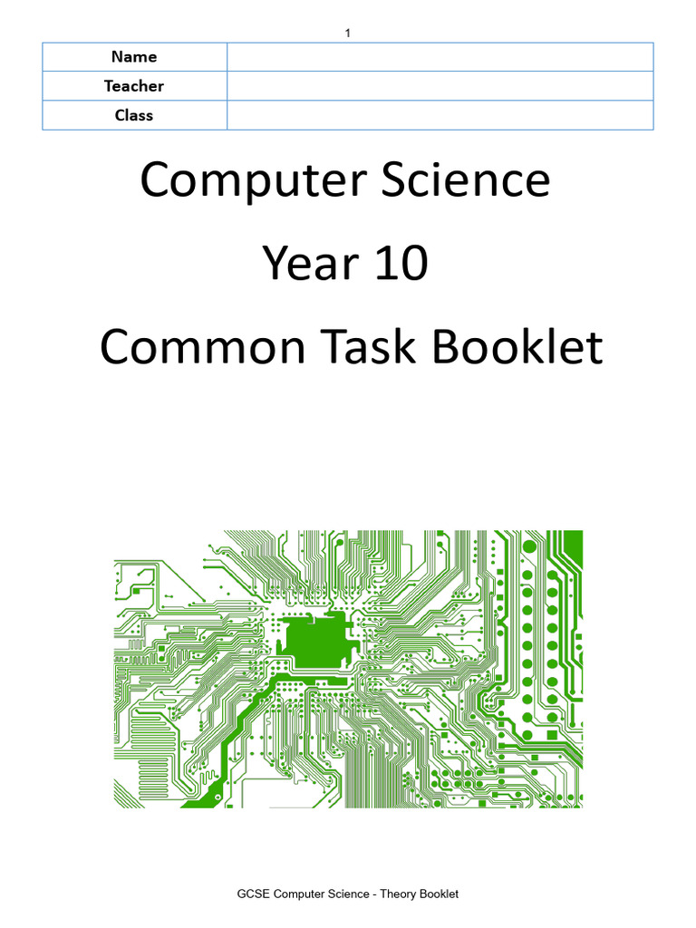 CS Theory Booklet - Year 10 | PDF | Data Compression | Arithmetic
