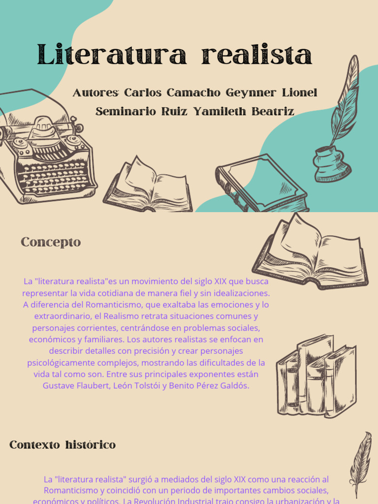 Presentación Trabajo de Literatura Versátil Elegante Tono Crema y ...