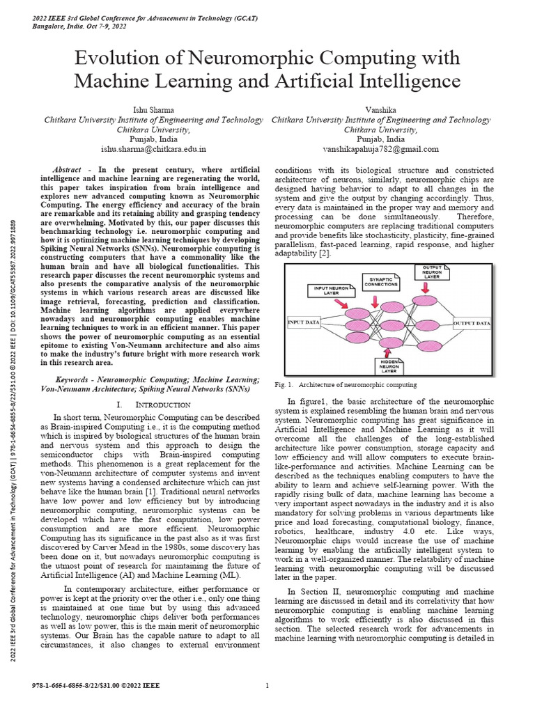 Evolution of Neuromorphic Computing With Machine Learning and Artificial Intelligence | PDF ...