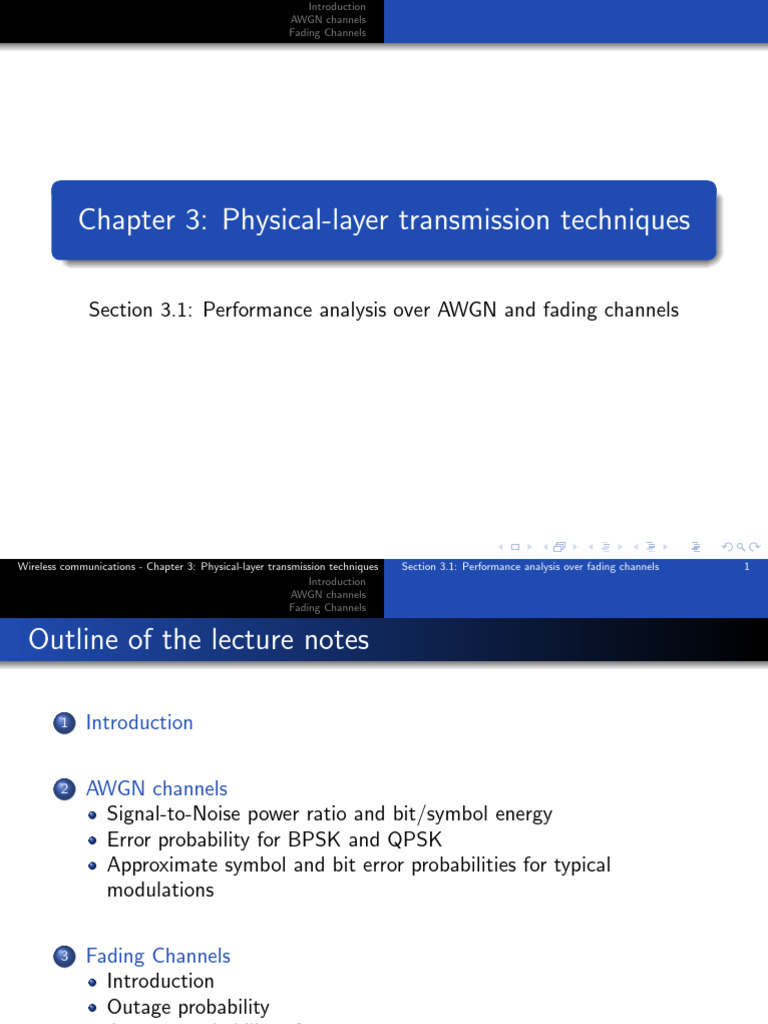 Section 3 1 PerformanceDMoverFading Upload | PDF | Signal To Noise ...