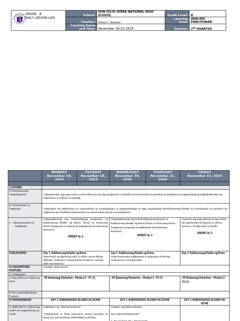 DLL AP 8 Q2 Week 3 | PDF