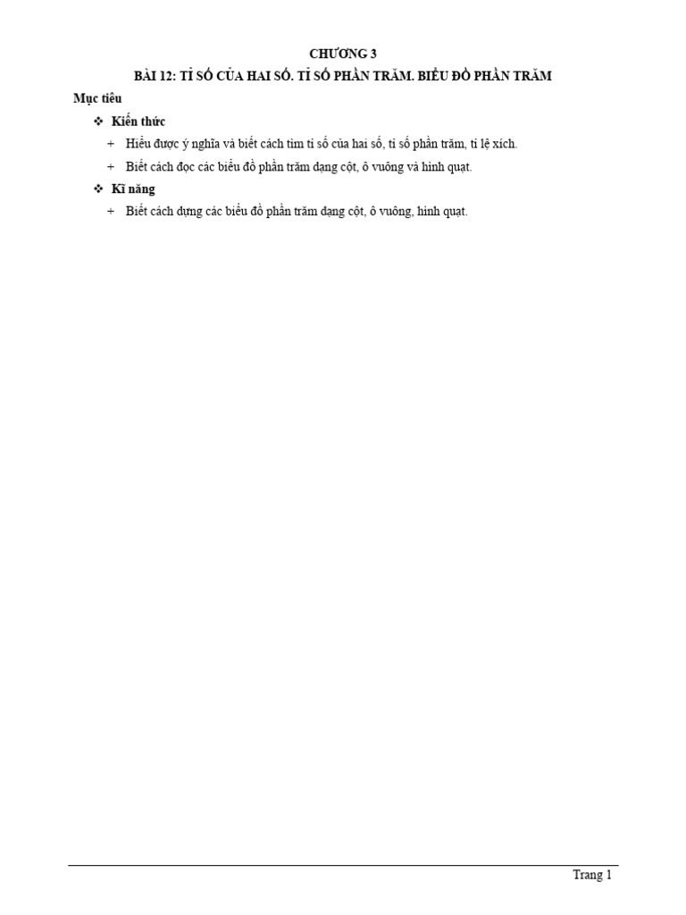 Chuyen de Ti So Cua Hai So Ti So Phan Tram Bieu Do Phan Tram | PDF
