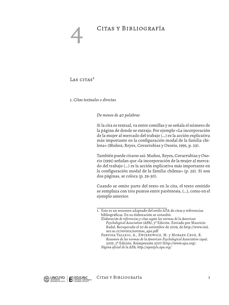 4 Citas y Bibliografia | PDF | Bibliografía | Estilo apa