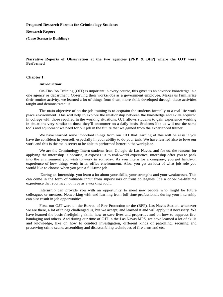 Proposed Research Format For Criminology Students | PDF | Police ...