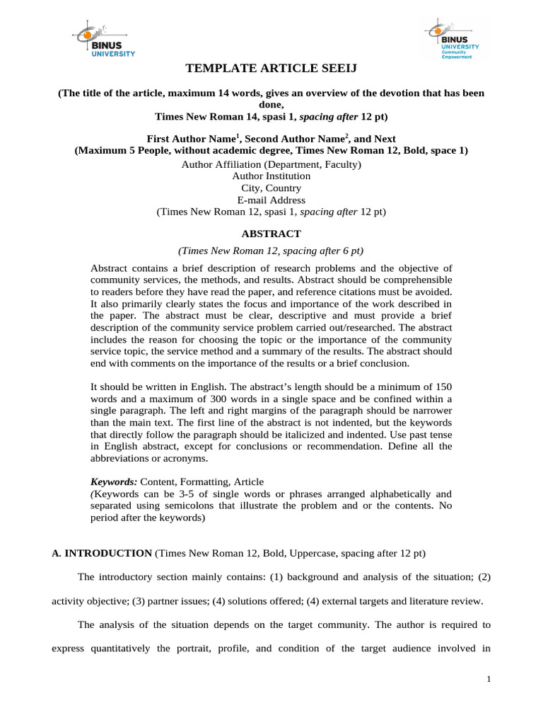 Template Artikel SEEIJ - BINUS-New - Revision | PDF | Participatory ...