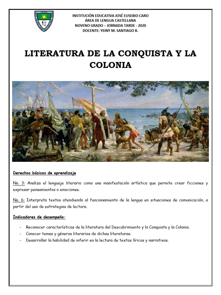 Literatura de La Conquista y La Colonia | PDF