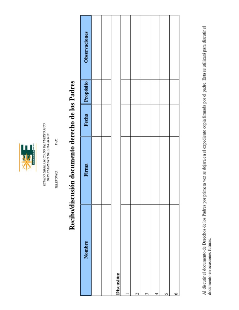 Recibo Derechos de Los Padres | PDF