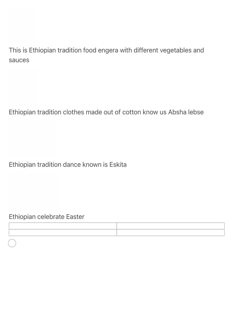 This Is Ethiopian Tradition Food Engera With Different Vegetables | PDF