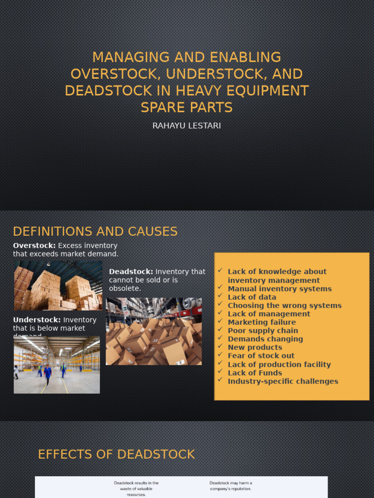 Managing and Enabling Overstock, Understock, and Deadstock | PDF ...