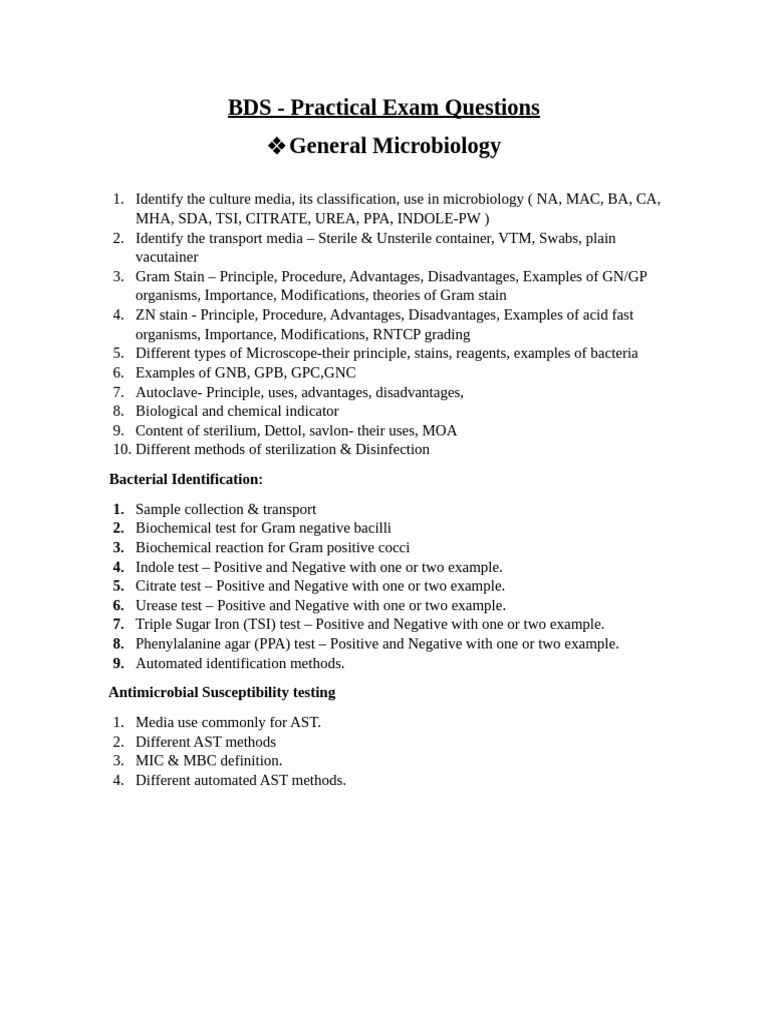 BDS questions Practical | PDF | Fungus | Hepatitis