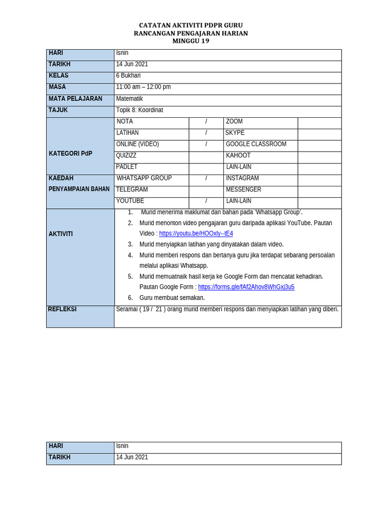 RPH M19 (14-18 Jun) Done | PDF | Karier & Perkembangan