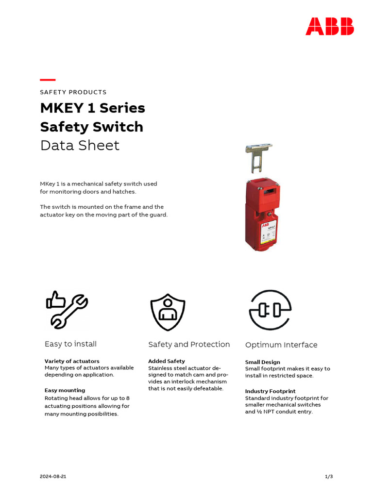 1sxu172092g0201 Mkey 1 Data Sheet Usa Revb | PDF | Switch | Fuse ...