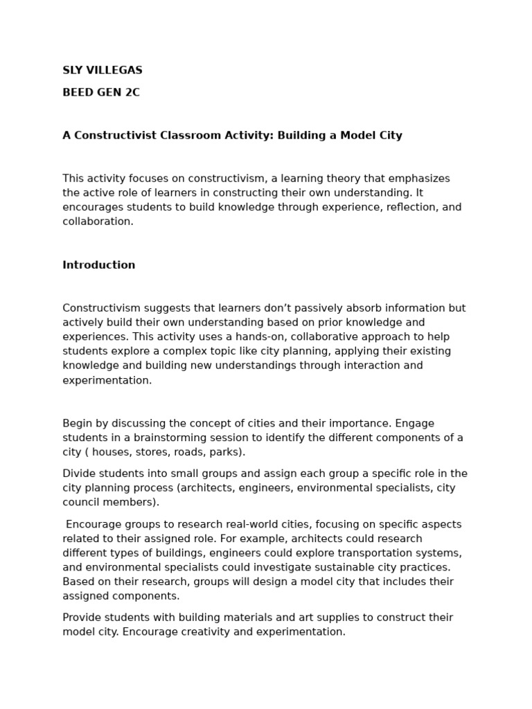 Document | PDF | Constructivism (Philosophy Of Education) | Learning