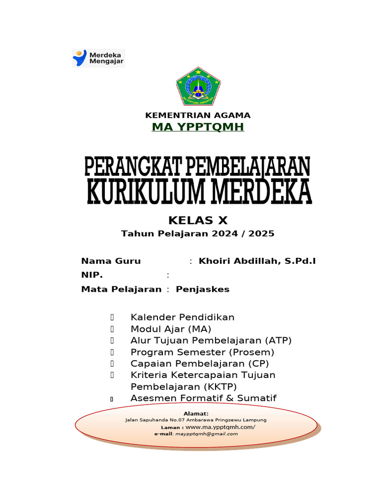 Cover Perangkat Ajar Gabungan Kurikulum Merdeka - Kherysuryawan - Id | PDF