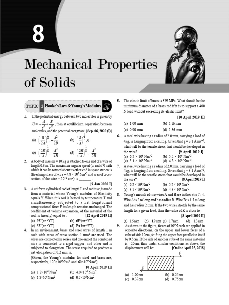 Mechanical Properties of Solids Explained | PDF | Young's Modulus ...