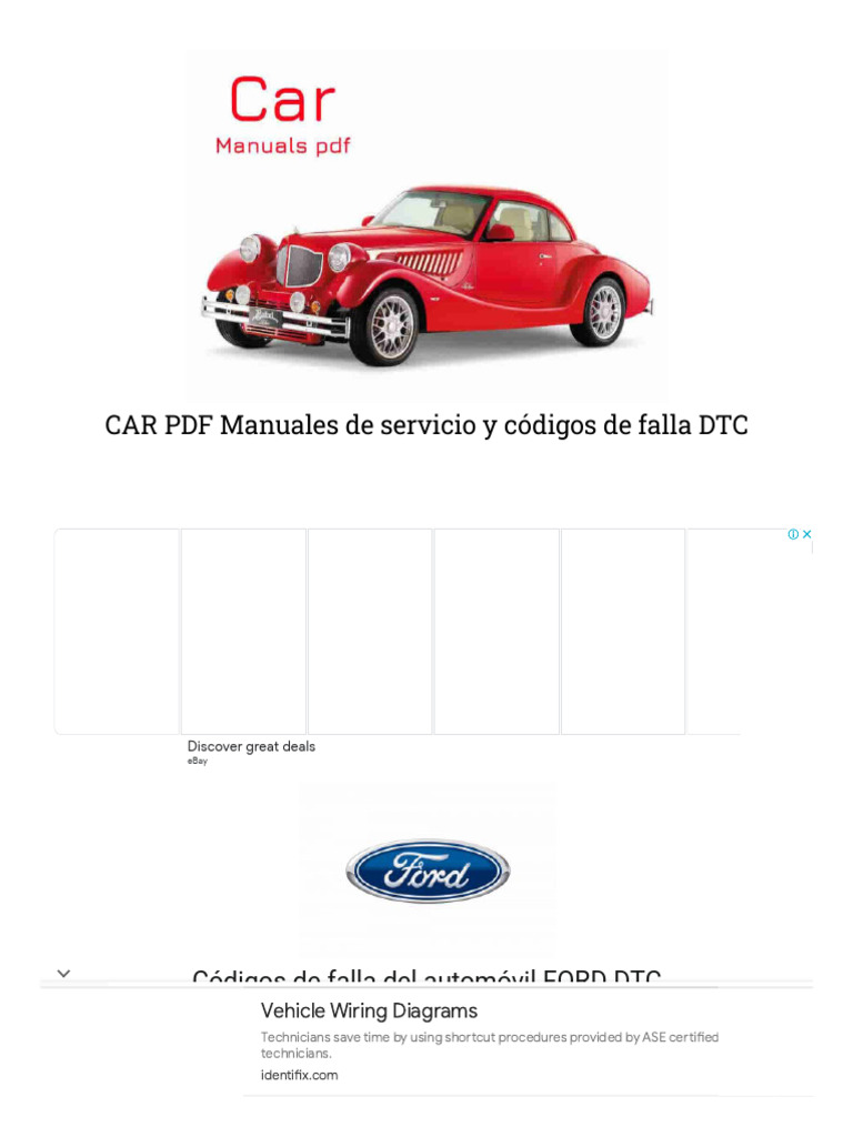 Códigos de Falla FORD DTC - Manual PDF Del Automóvil, Diagrama de ...