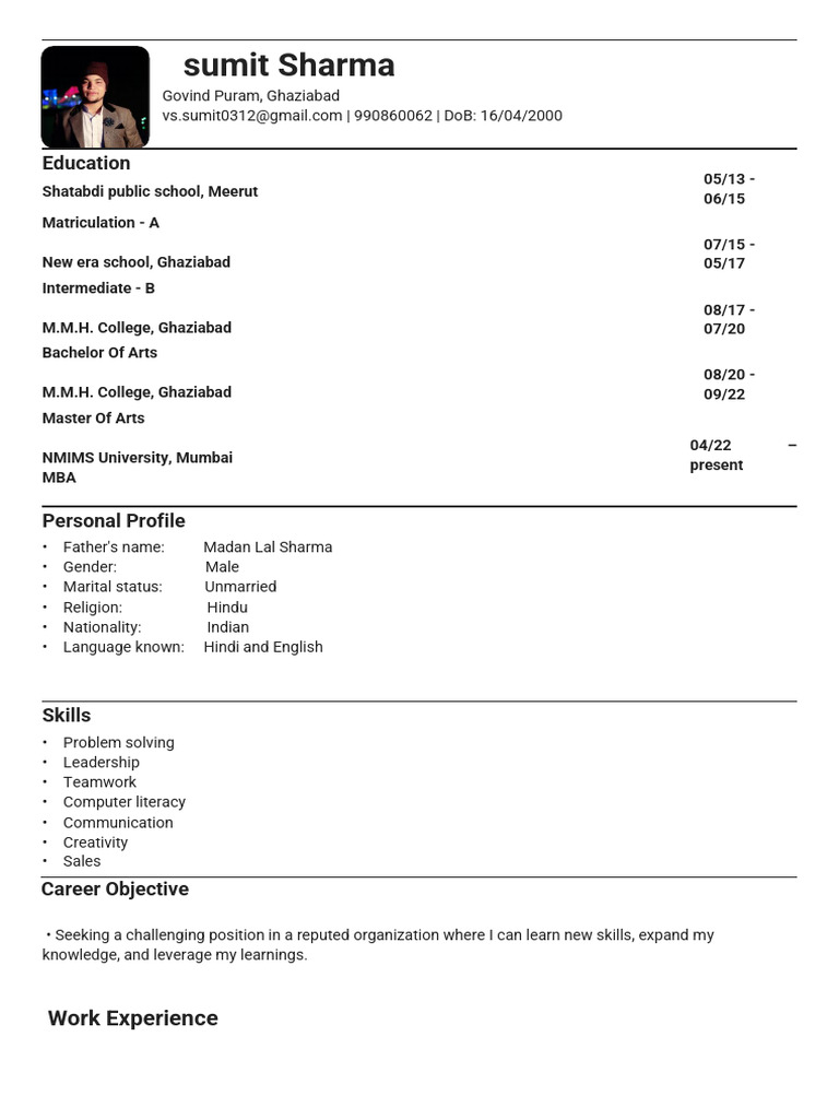Correct Resume | PDF
