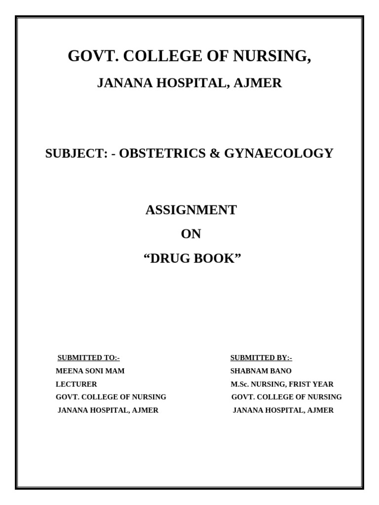 Obstetrics & Gynecology Drug Book | PDF | Science & Mathematics