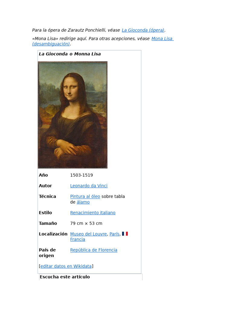 Gioconda | PDF | Leonardo Da Vinci