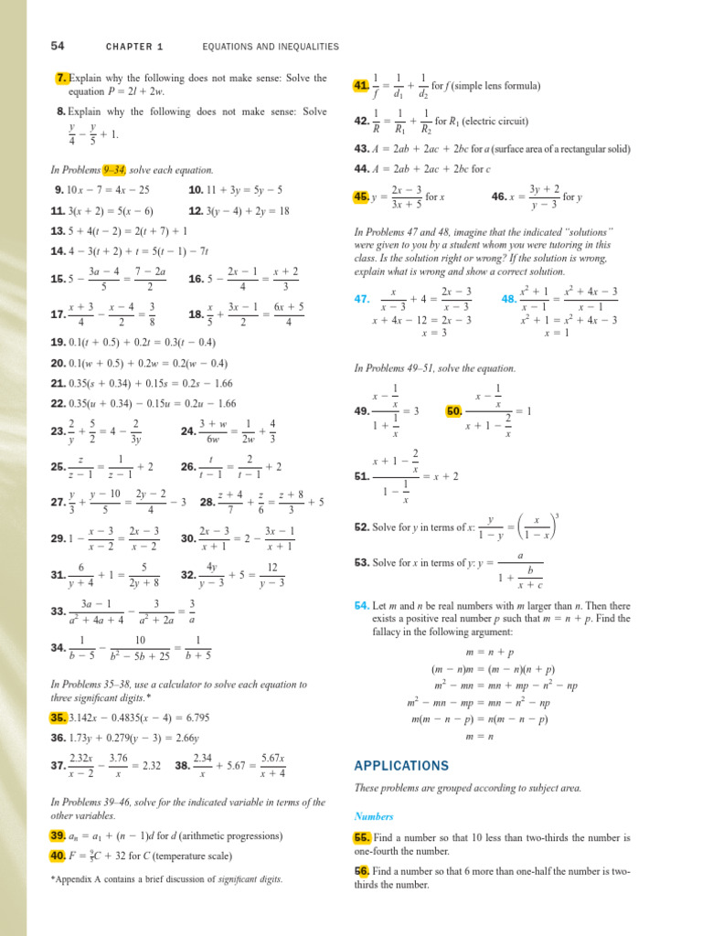 Linear Equations and Applications | PDF | Length | Borehole