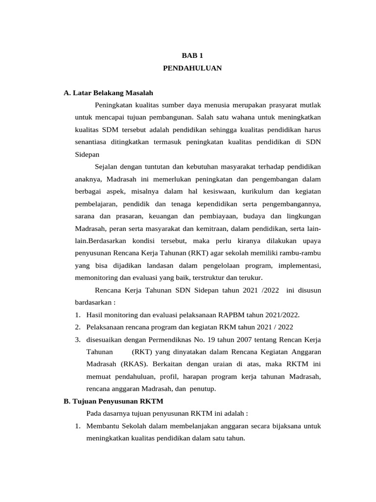 RKT Sidepan Isi Pembahasan | PDF