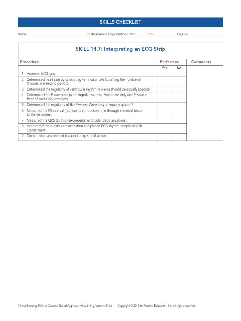 Cs2e Skill Checklist 14.7 | PDF