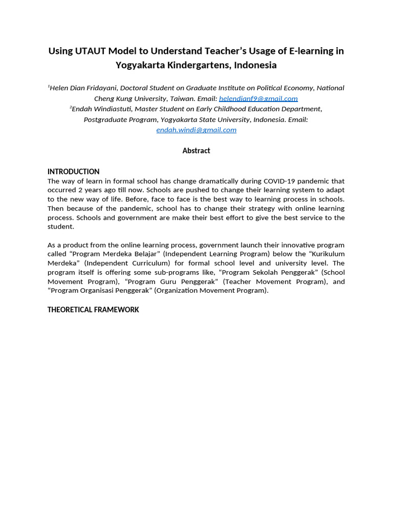 Using UTAUT Model To Understand Teacher | PDF