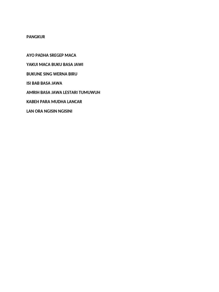 Ayo Padha Sregep Maca | PDF