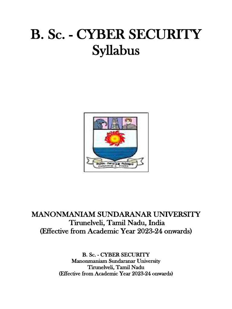 B.Sc. Cyber Security Syllabus - 2023-2024 | PDF | Computer Network ...