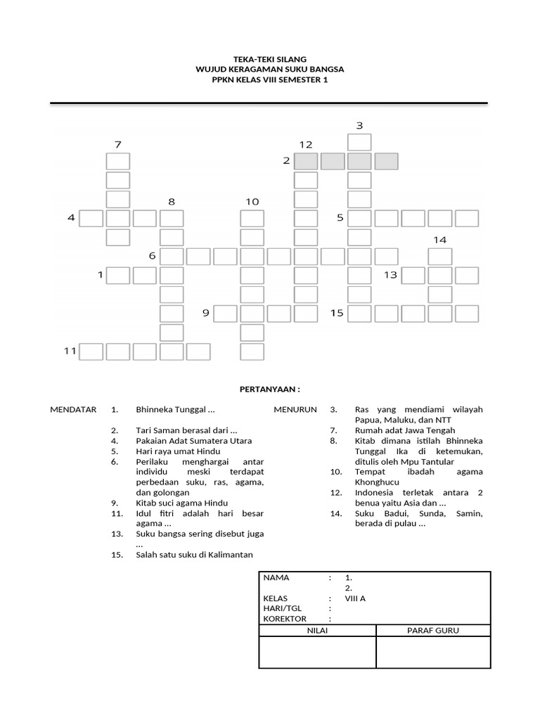 TTS Keberagaman Budaya PPKN 8 | PDF
