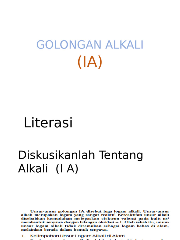 Sifat dan Reaksi Golongan Alkali | PDF
