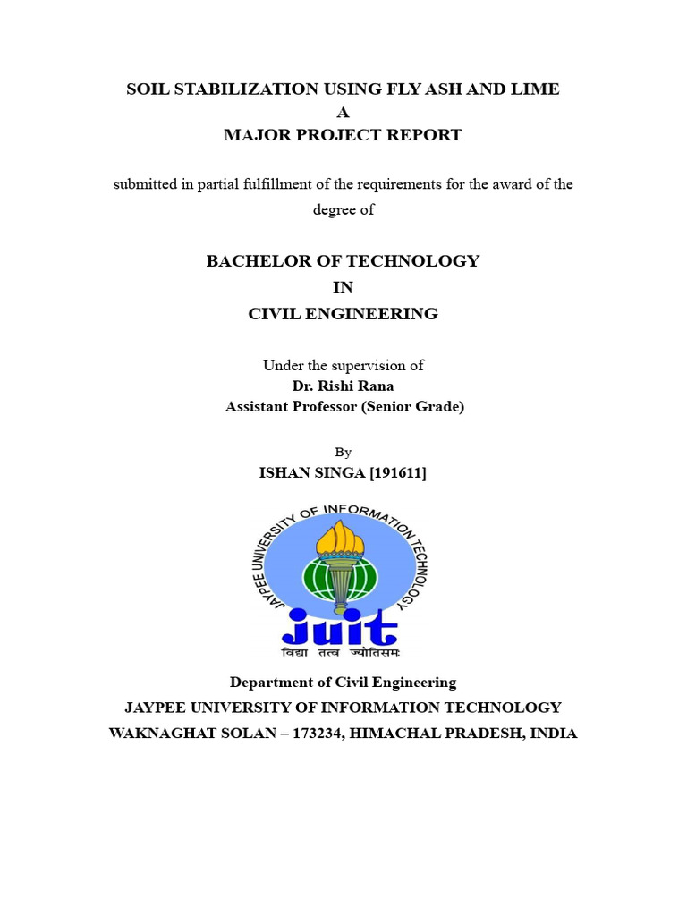 Soil Stabilization with Fly Ash & Lime | PDF | Concrete | Cement
