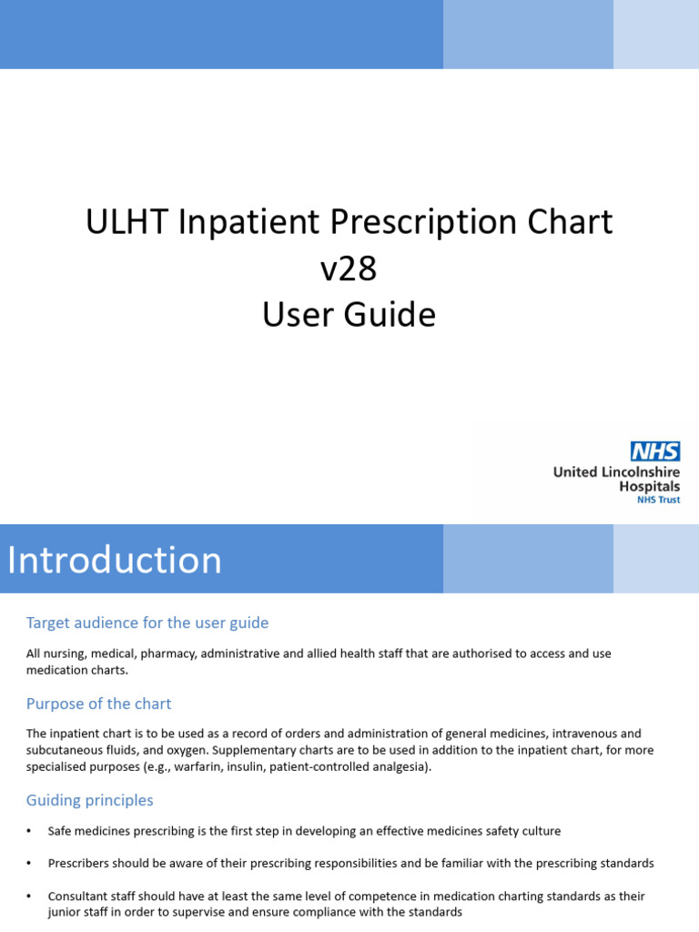 Inpatient Prescription Chart User Guide | PDF | Pharmacy | Prescription ...