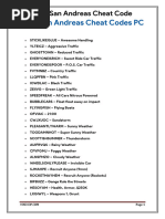 GTA 3 PC Cheat Codes Guide | PDF