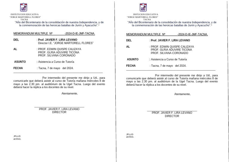 MEMO-multiple 01 | PDF