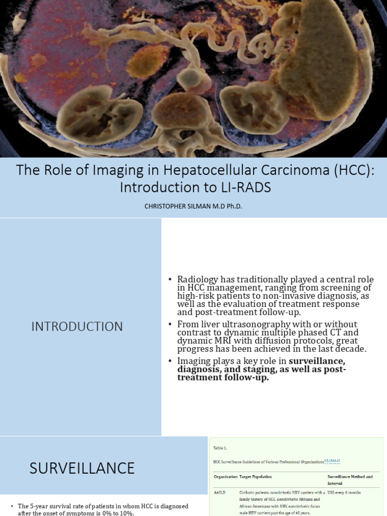 The Role of Imaging in Hepatocellular Carcinoma (HCC) : Introduction To ...