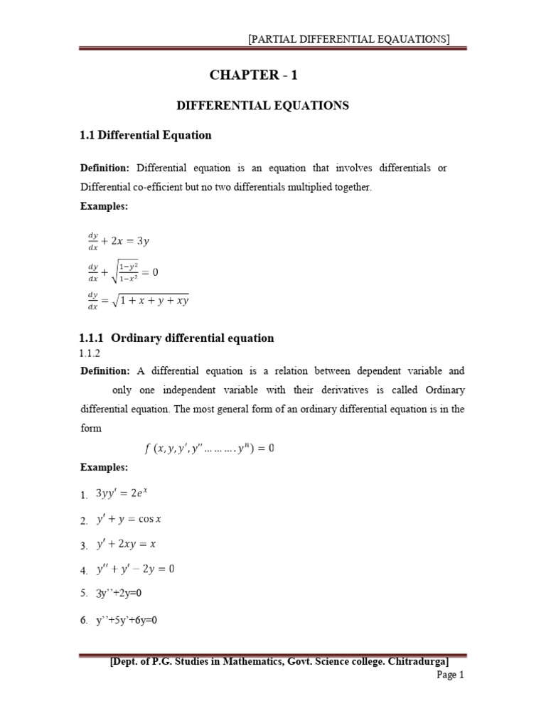 Partial Differential Eqauations Pdf Waves Differential Equations