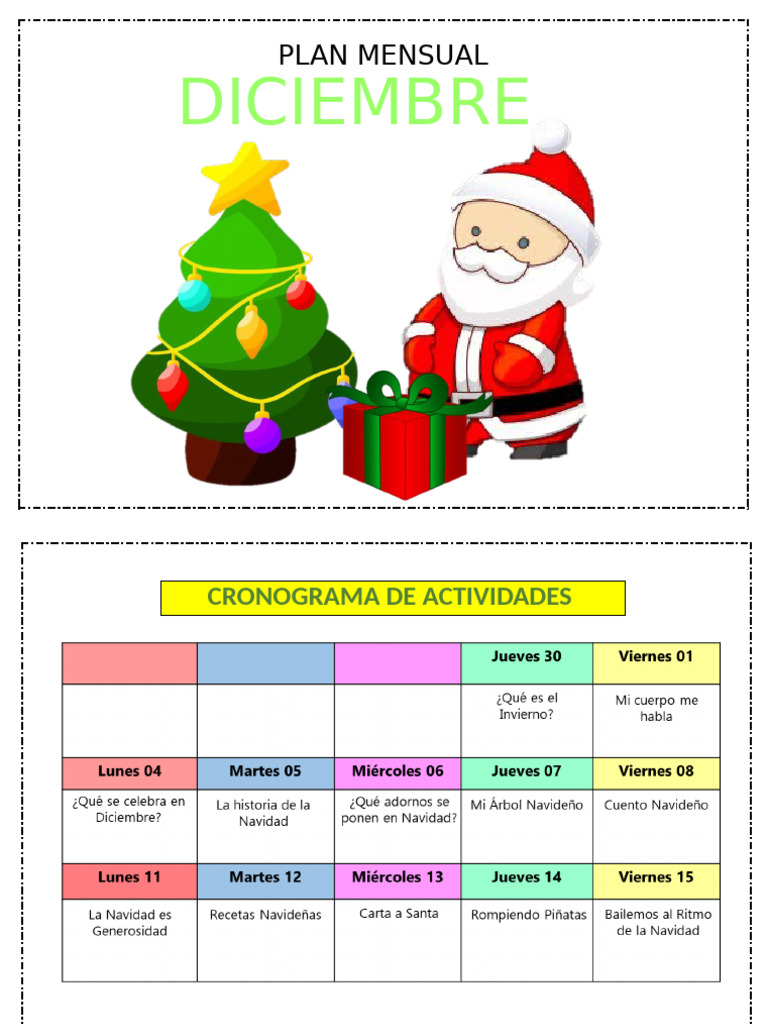 Actividades Preescolares de Diciembre | PDF | Navidad | Inclusión ...