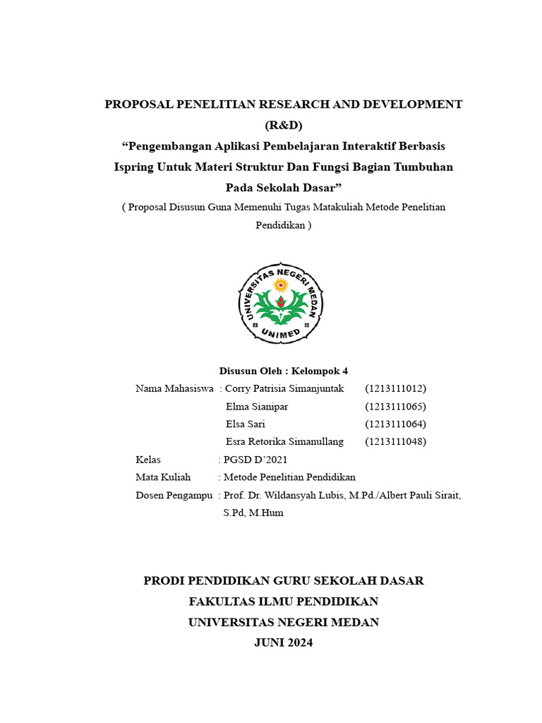 Proposal Metode Penelitian R&D | PDF | Karier & Perkembangan