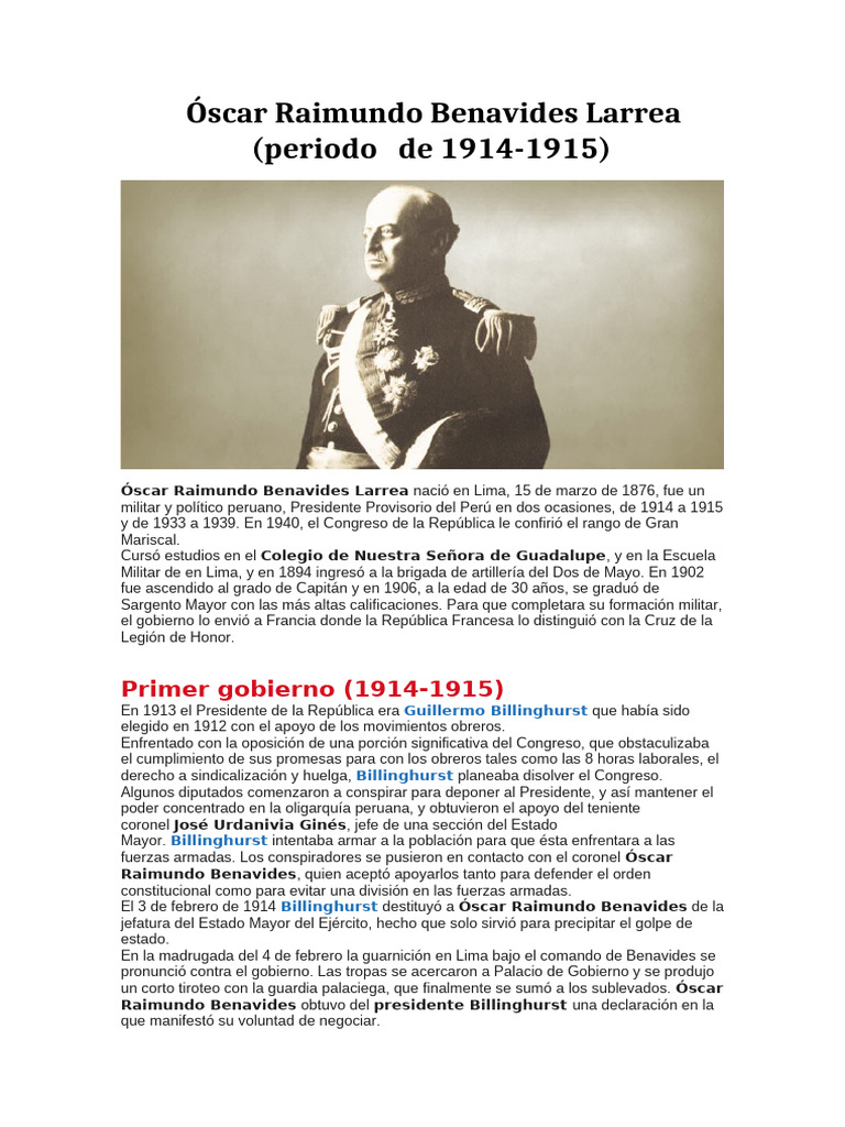 Óscar Raimundo Benavides Larrea | PDF