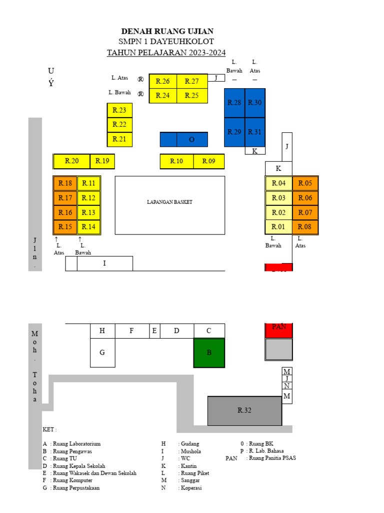 Denah Ruang PSAS 2023-2024XLS - XLSX - Sheet3 | PDF