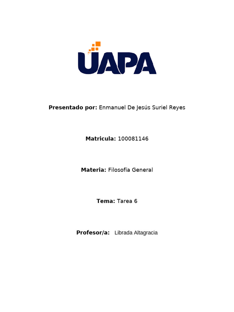 Filosofia General Tarea 6 | PDF | Platón | Aristóteles