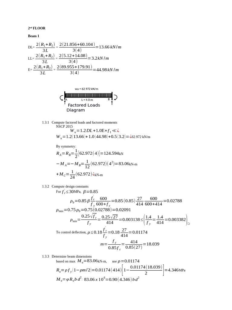 2ndFloor-Beam 1-Safe | PDF | Structural Engineering | Mechanical ...