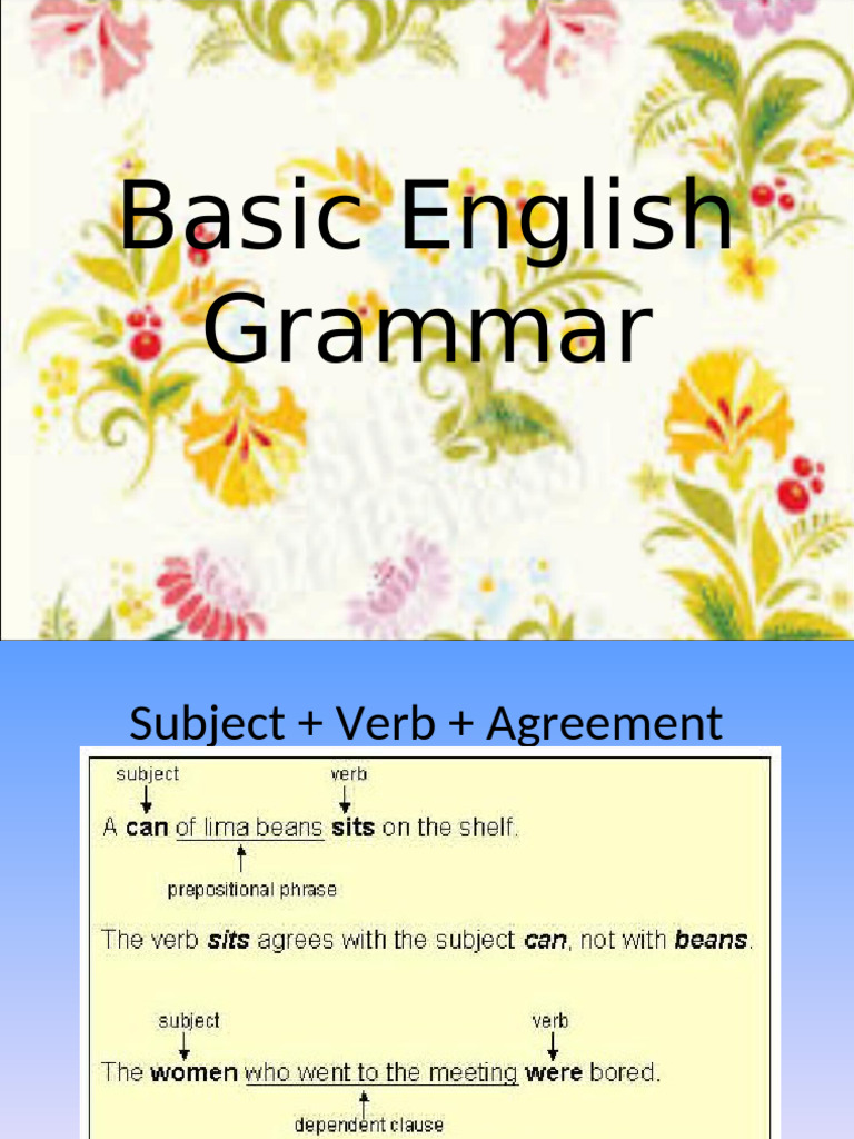 Basic Grammar Rules | PDF | Verb | Adjective