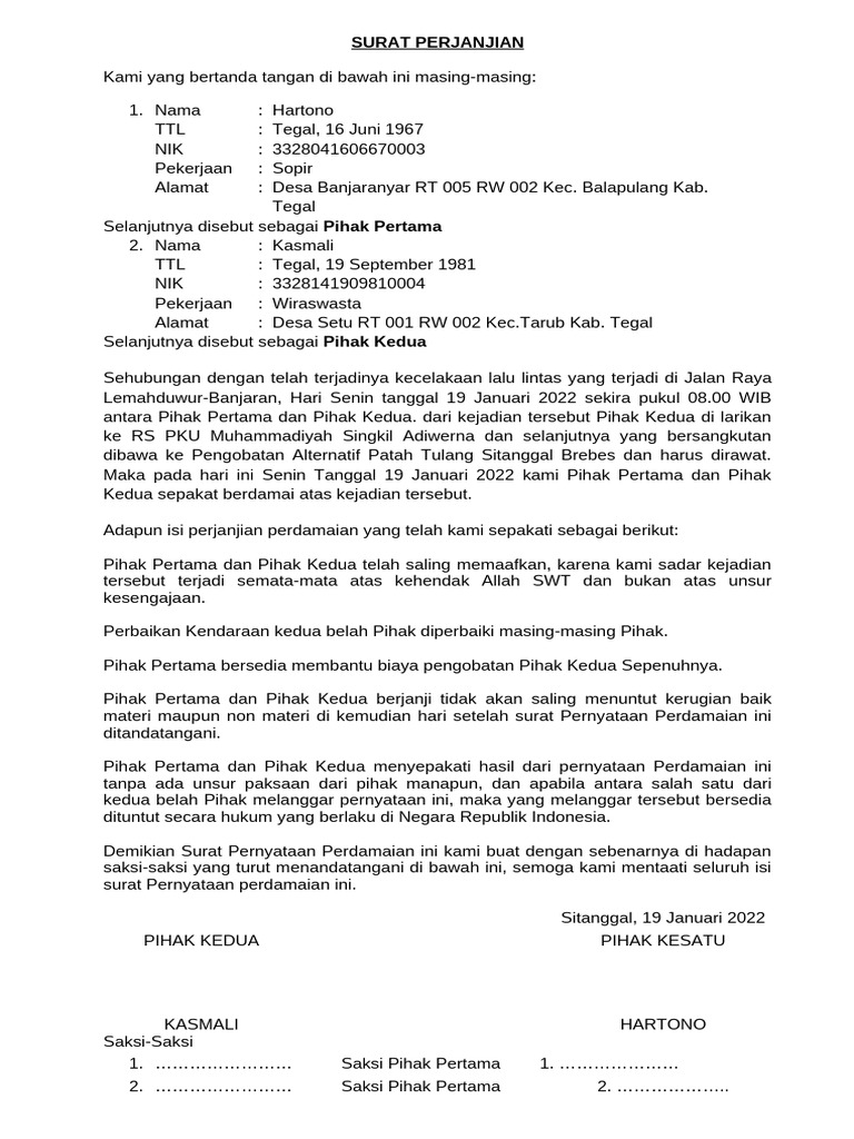 Surat Perjanjian | PDF