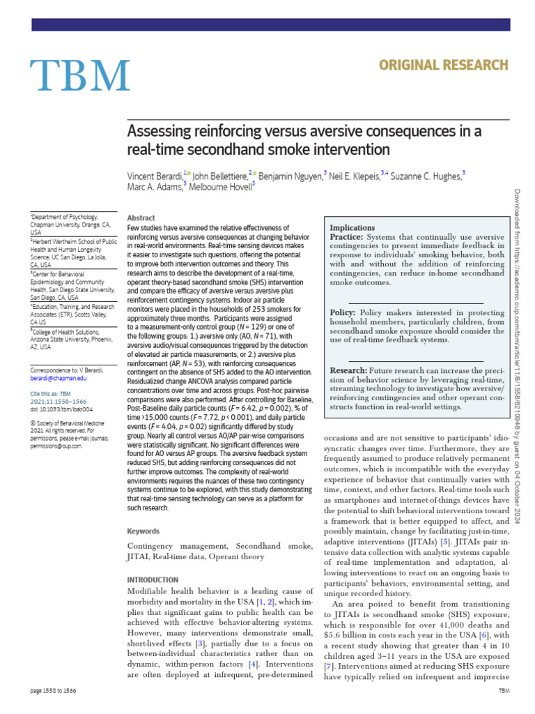 Assessing Reinforcing Versus Aversive Consequences in A | PDF ...