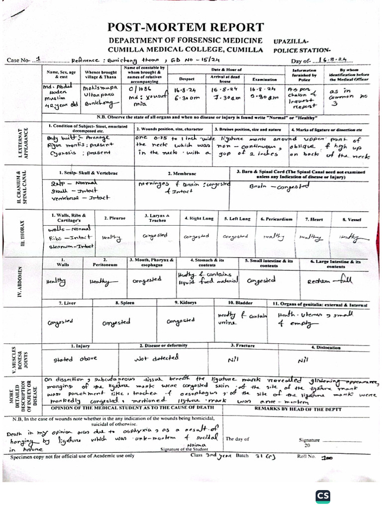 Autopsy Report | PDF