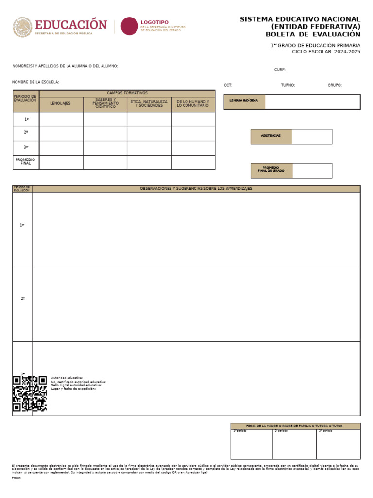 Boletas Primaria - Firma Electrónica | PDF | Educación primaria | Escuelas