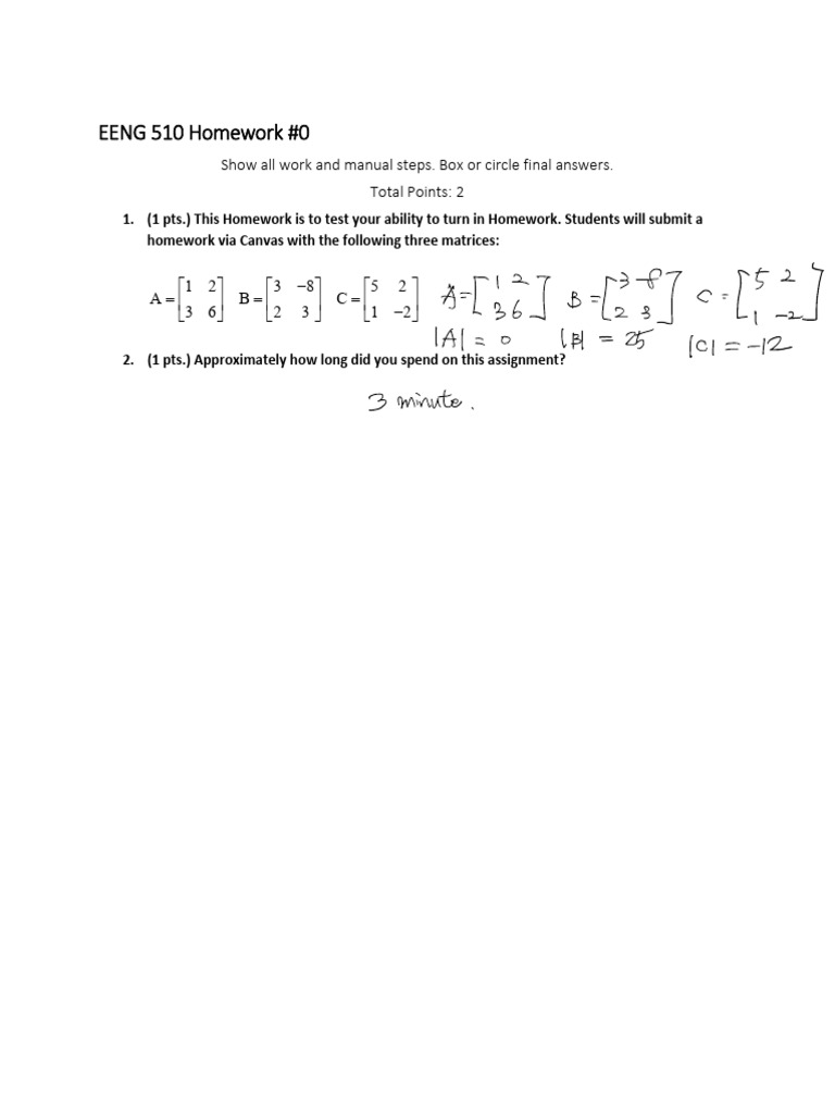 EENG 510 Homework Submission | PDF